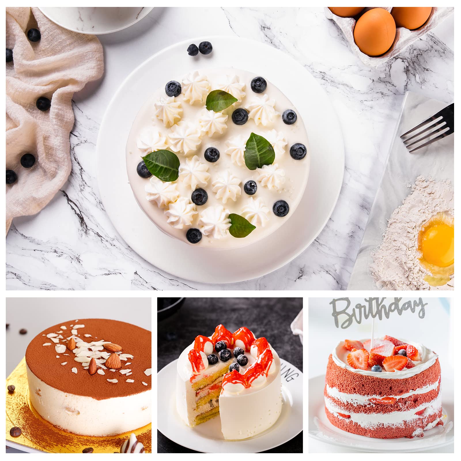 CGGYYZ Nonstick Springform Pan Set of 4, 4" 7" 9" 10" Cheesecake Pans Removable Bottom Set, Round Cake Pans Sets for Baking Leakproof Cake mold for Baking Enthusiast
