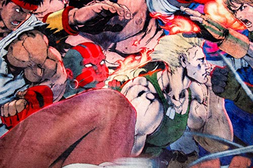 Street Fighter II: The World Warrior Plush Throw Blanket | Cozy Sherpa Wrap Covering For Sofa, Bed | Super Soft Lightweight Fleece Blanket | Geeky Home Decor | 45 x 60 Inches