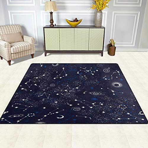 ALALAL Star Sky Area Rug, Space Galaxy Rug, Constellation Rugs for Living Room Rug Carpet for Bedroom 5'x7' (80 x 58 inch) Blue
