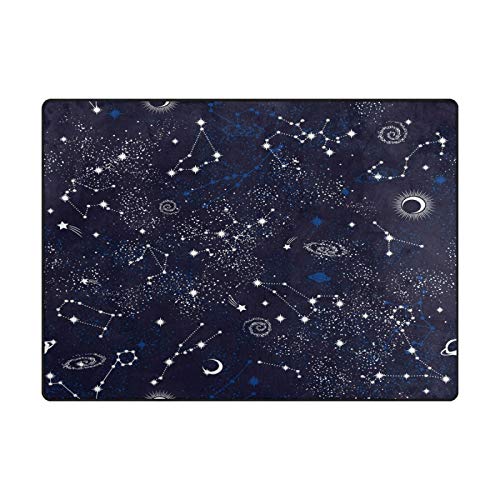 ALALAL Star Sky Area Rug, Space Galaxy Rug, Constellation Rugs for Living Room Rug Carpet for Bedroom 5'x7' (80 x 58 inch) Blue
