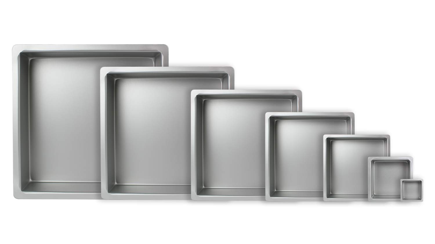 PME Professional Aluminum Square Cake Pan (9 x 9 x 4), Standard, Silver (SQR094)
