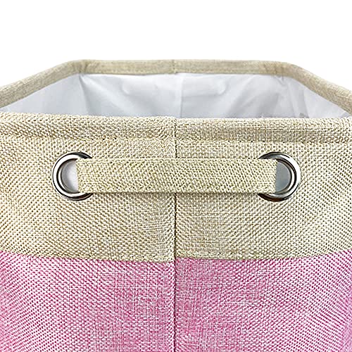 MALIHONG Personalized Foldable Storage Basket with Cute Dog Shih Tzu Collapsible Sturdy Fabric Bone Pet Toys Storage Bin Cube with Handles for Organizing Shelf Home Closet, Pink and White