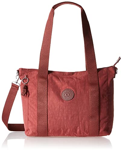 Kipling Women's Asseni Small Tote, Versatile Lightweight Purse, Nylon Shoulder Bag, Dusty Carmine