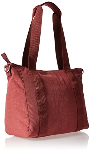 Kipling Women's Asseni Small Tote, Versatile Lightweight Purse, Nylon Shoulder Bag, Dusty Carmine