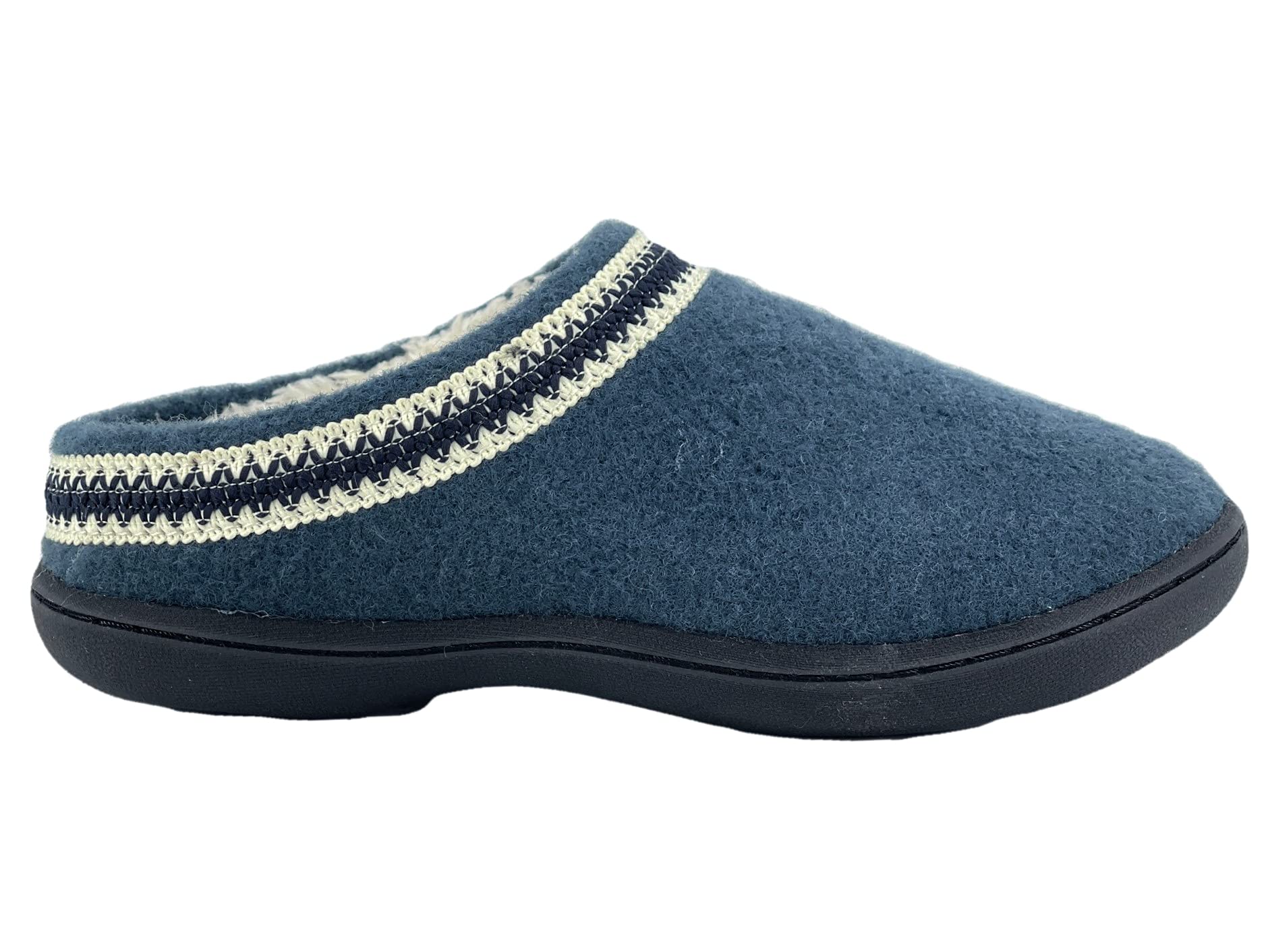 Clarks Womens Wool Felt Clog Slippers Warm Cozy Indoor Outdoor Faux Plush Soft Fur Lined Slipper for Women (Turquoise, 7 M US)