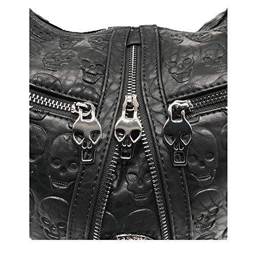 Cayla Women Handbag PU Leather Skull Tote Crossbody Shoulder Bag