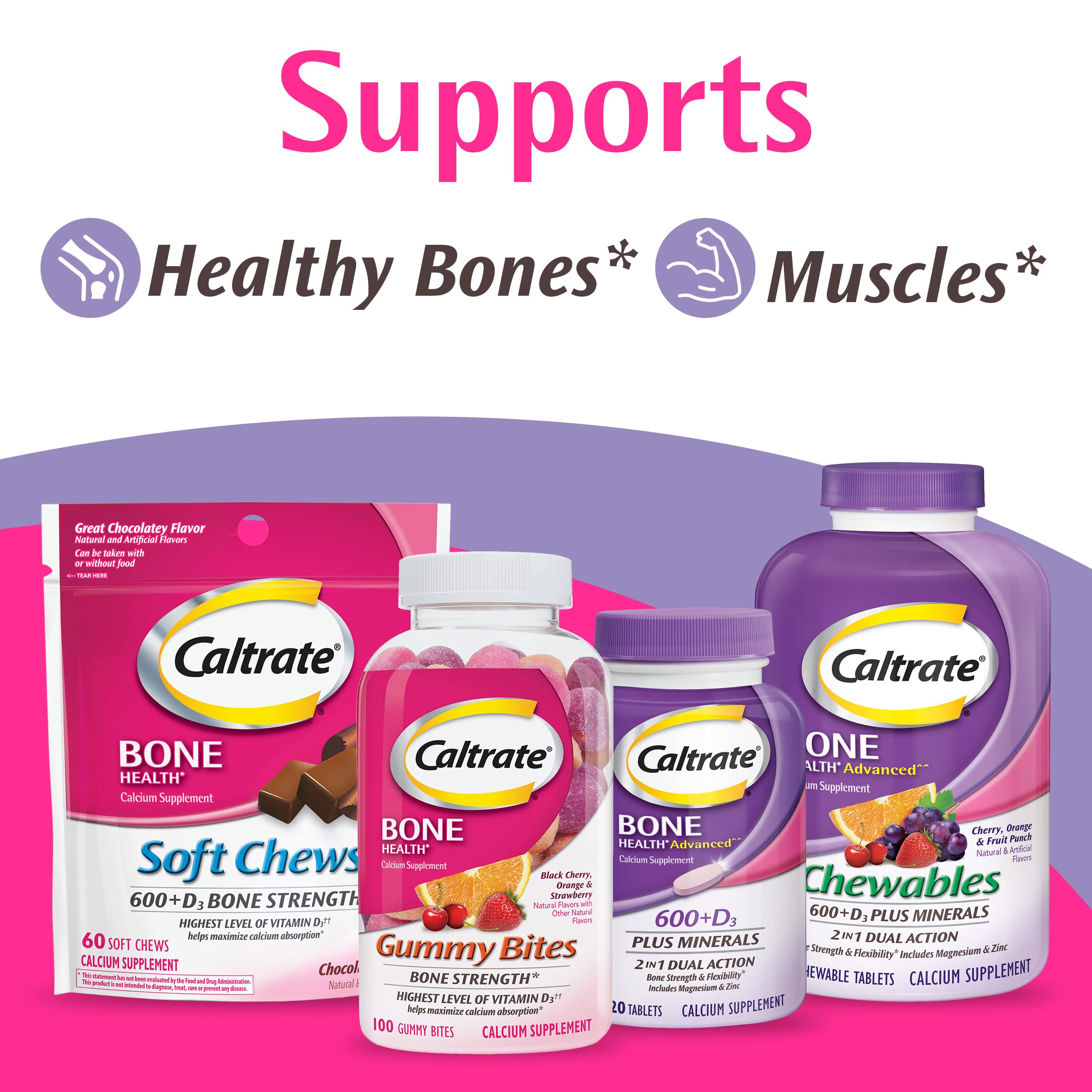 Caltrate 600 Plus D3 Plus Minerals Calcium and Vitamin D Supplement Tablets, Bone Health and Mineral Supplement for Adults - 120 Count (Packaging may vary)