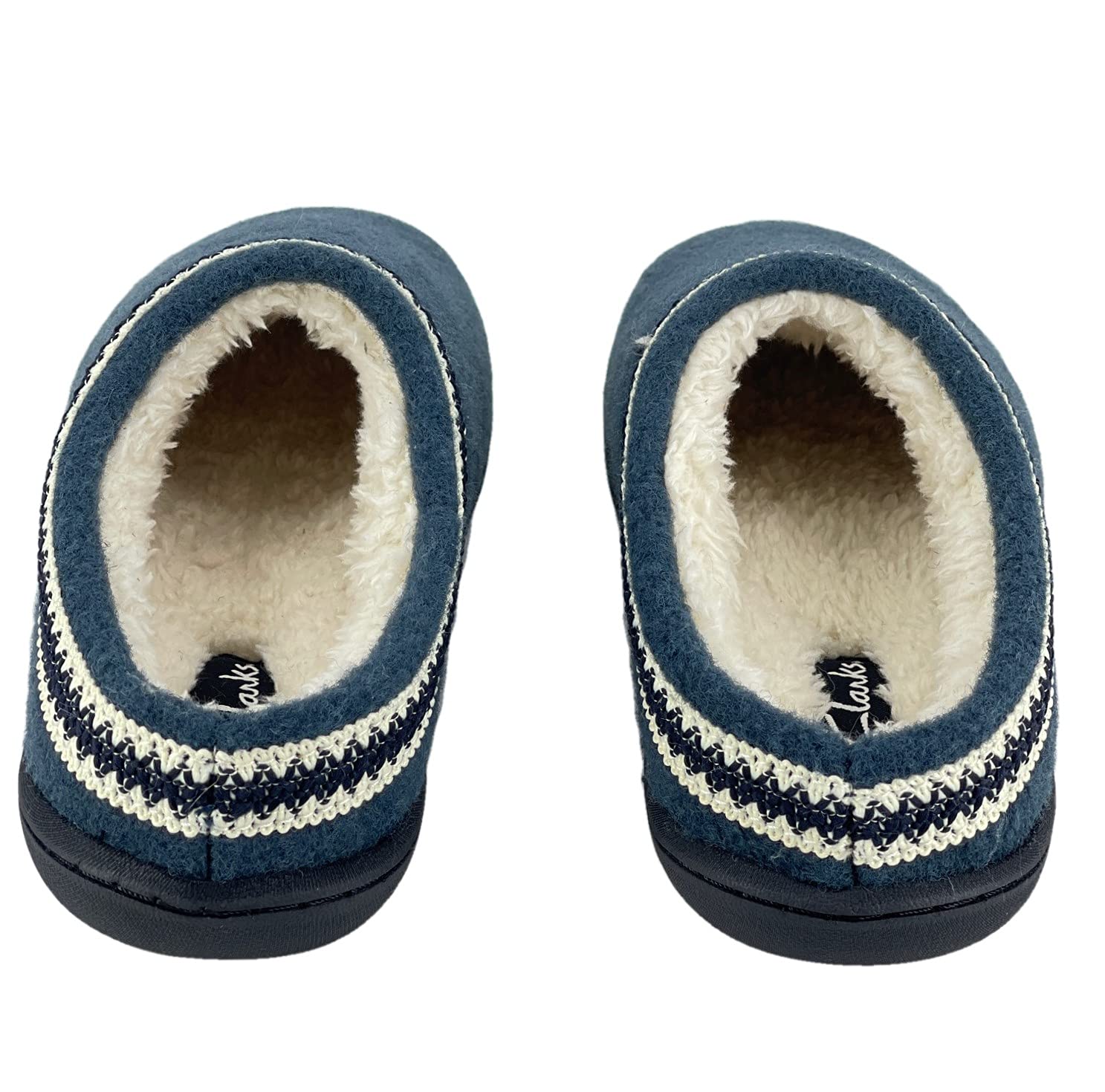 Clarks Womens Wool Felt Clog Slippers Warm Cozy Indoor Outdoor Faux Plush Soft Fur Lined Slipper for Women (Turquoise, 7 M US)