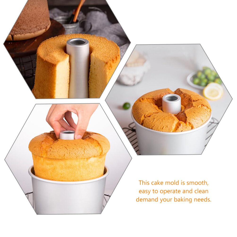 BESTonZON Angel Cake Baking Pan 4 Inch Non-stick Food Cake Pan Chiffon Tube Donut Mold Pound Cake Pan Mold Baking Tin for Cake Muffins Biscuit Bagels Baking