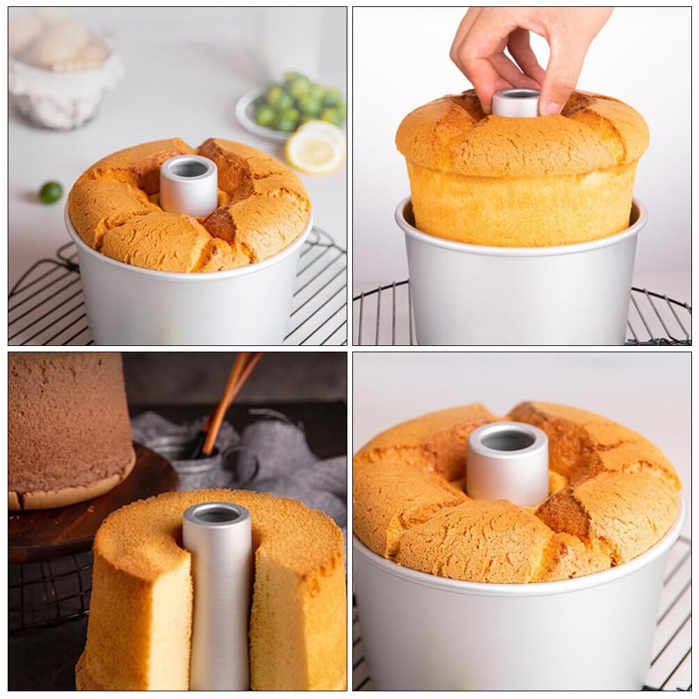 BESTonZON Angel Cake Baking Pan 4 Inch Non-stick Food Cake Pan Chiffon Tube Donut Mold Pound Cake Pan Mold Baking Tin for Cake Muffins Biscuit Bagels Baking