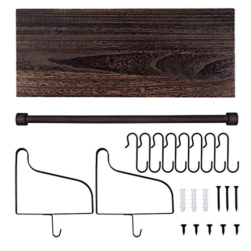 Floating Shelves Wall Mounted,100% Rustic Soild Wood Shelf Decor for Bathroom Bedroom Living Room Kitchen Office (Antique)