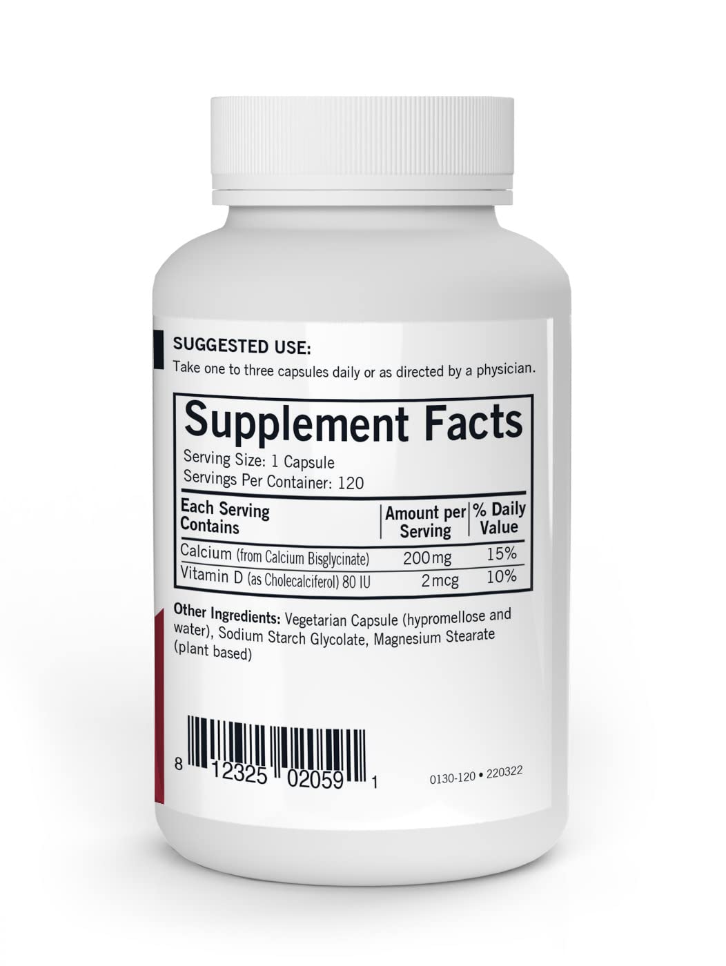 Kirkman's purest Calcium 200 mg - Hypoallergenic 120 Vegetarian Capsules - Gluten and Casein Free -Tested for More Than 950 Environmental contaminants