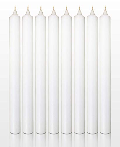 Hyoola 10 Inch Dinner Candles - 12 Pack - White Tall Candles - Unscented Rustic Candles - Long Burning Candle Sticks