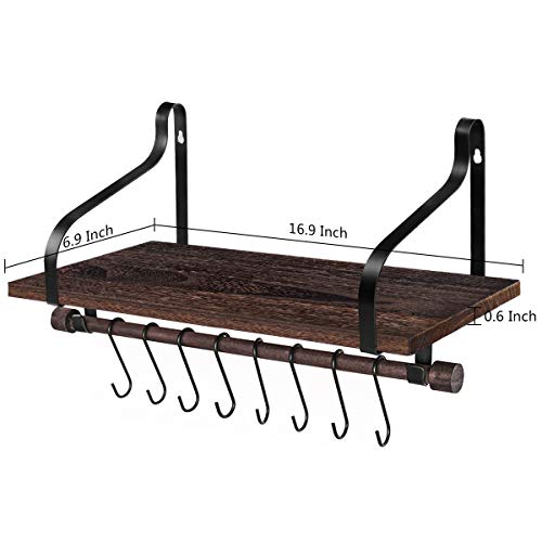 Floating Shelves Wall Mounted,100% Rustic Soild Wood Shelf Decor for Bathroom Bedroom Living Room Kitchen Office (Antique)