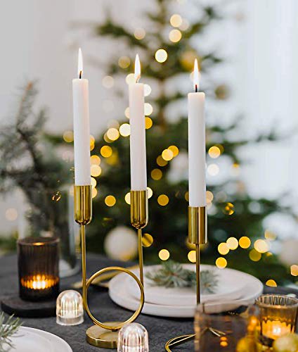 Hyoola 10 Inch Dinner Candles - 12 Pack - White Tall Candles - Unscented Rustic Candles - Long Burning Candle Sticks
