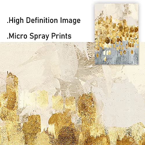 Vlejoy Abstract Gold and Gray Wall Art Foil Canvas Artwork for Living Room Poster Luxury Painting Bedroom 20x28inchx3 Frameless