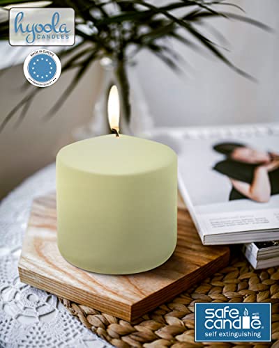 HYOOLA Ivory Pillar Candles 3x3 Inch - Unscented Pillar Candles - 6-Pack - European Made