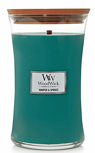 WoodWick Large Hourglass Candle, Juniper & Spruce, 21.5 oz.
