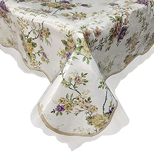 Clear Table Protector Thick Transparent Plastic Tablecloth Waterproof and Oil-Proof Perfect for Oval Dinner Table and Writing Desk – 5472 Inch