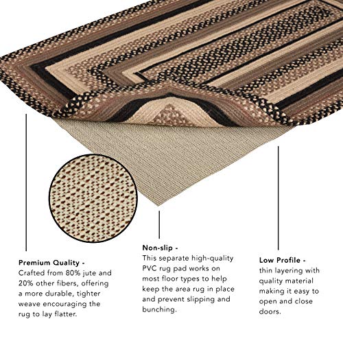 VHC Brands Burgundy Tan Jute Rug Rect w/Pad 20x30 (Rect 24x36)