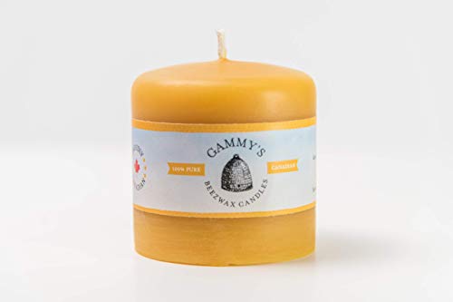 Smooth Brothers Beeswax Pillars Set of Three (3) - 2"x3", 2"x5" and 3.1"x3" - 100% Pure Beeswax by Gammy's Beezwax Candles