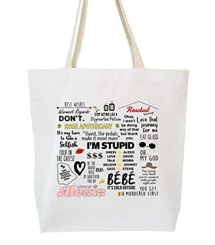 Why Z I'm Stupid Eat Glass TV Quotes Calico Tote Bag Gifts, Natural-cream, Medium