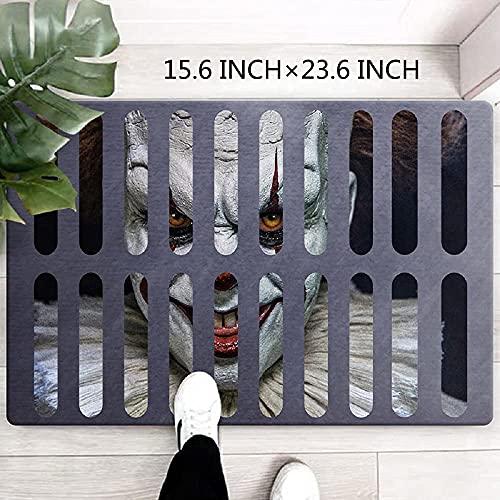 3D Stereo Vision Clown Door Mat Living Room Bedroom Coffee Table Mat Generic Halloween Carpet (15.6×23.6 INCH)(Color2)