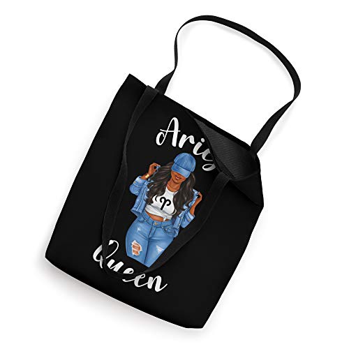Streetwise Aries Black Queen Afro Womens Zodiac Birthday Tote Bag