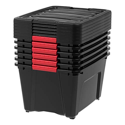 IRIS USA, Inc. TB-28 Stack & Pull Storage Box, 32 Quart, Black TB-56D Stack & Pull Storage Box, 53 Quart, Black