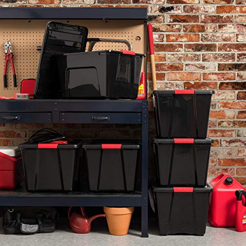 IRIS USA, Inc. TB-28 Stack & Pull Storage Box, 32 Quart, Black TB-56D Stack & Pull Storage Box, 53 Quart, Black