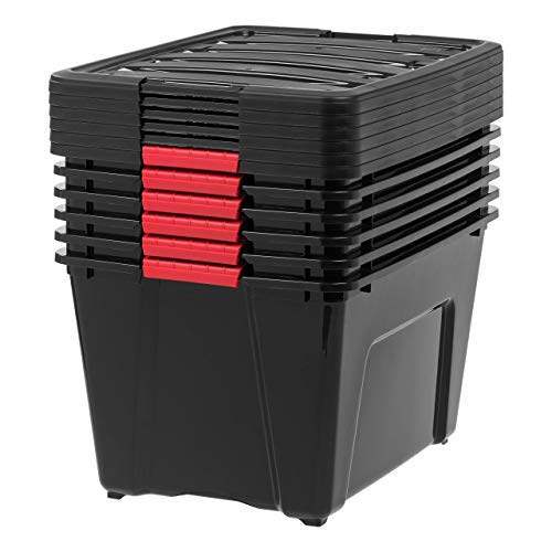 IRIS USA, Inc. TB-28 Stack & Pull Storage Box, 32 Quart, Black TB-56D Stack & Pull Storage Box, 53 Quart, Black