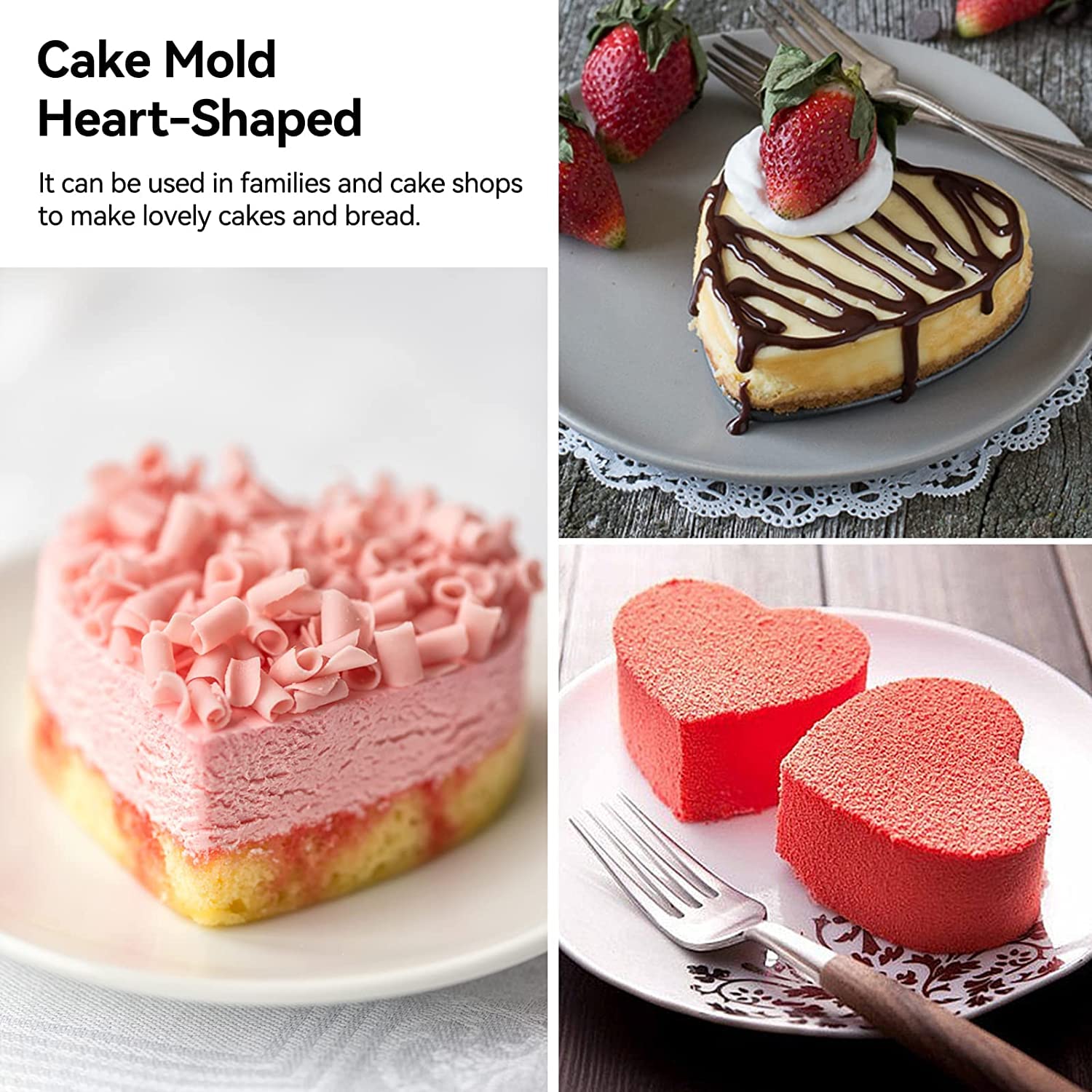 4-Inch Springform Pans Set, 4 Pack Non-Stick Cheesecake Pan, Leakproof Cake Pan, Removable Bottom Baking Pans, for Mini Cake, Pizzas and Quiches, Cheesecakes, Birthday Cake, Heart Shape