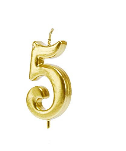 Mart 25th Birthday Candles,Gold Number 25 Cake Topper for Birthday Decorations