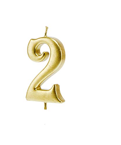 Mart 25th Birthday Candles,Gold Number 25 Cake Topper for Birthday Decorations