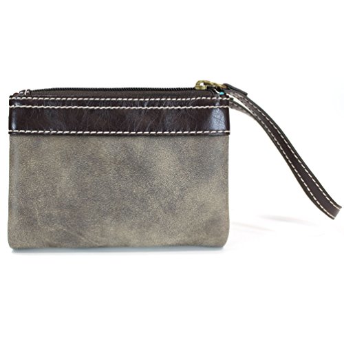 Chala GEMINI Crossbody Faux Leather Gift Messenger Bag with Double Zip Wallet (Light Grey Handbag Only + Wallet Set)