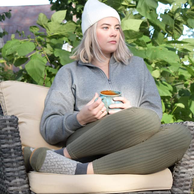 Acorn Unisex Polar Pair Ankle Fleece Slipper Sock, Ash, 9-10 US Women