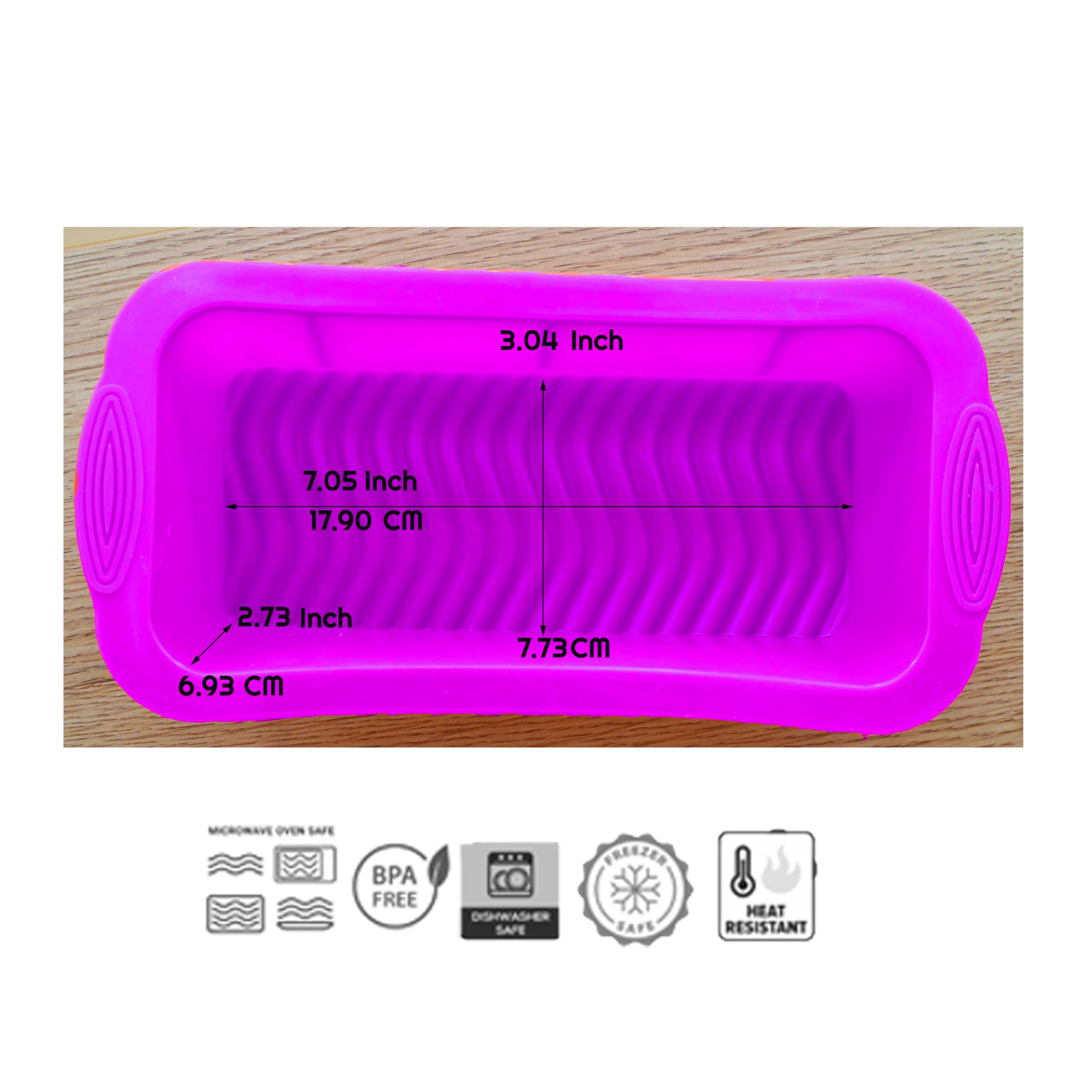 TOPOLMOLD (2-Pack Baking Keto Bread Loaf Mold (Oven Safe) - Single-Serve, Reusable Rectangular Ice Cube (BPA-Free, Dishwasher Safe and Microwave Safe)