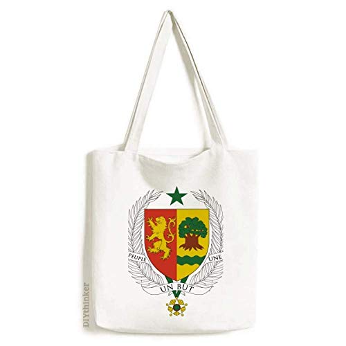 Senegal Africa National Emblem Tote Canvas Bag Shopping Satchel Casual Handbag