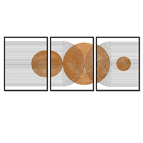 Mid Century Modern Print Geometric Wall Decor Abstract Lines Art Set Above Bed Wall Art Arch Art Mid Century Decor Set Of 3 UNFRAMED 11X14INCH