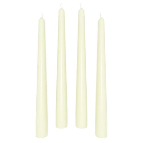 Sonedly 10 inch Taper Candle 4 Pack - Unscented Hand-Dipped Tapered Candles Long Burning Perfect for Home Interior - Dripless and Smokeless Tapered Candles for Home 8-Hour Burning Ivory Candles