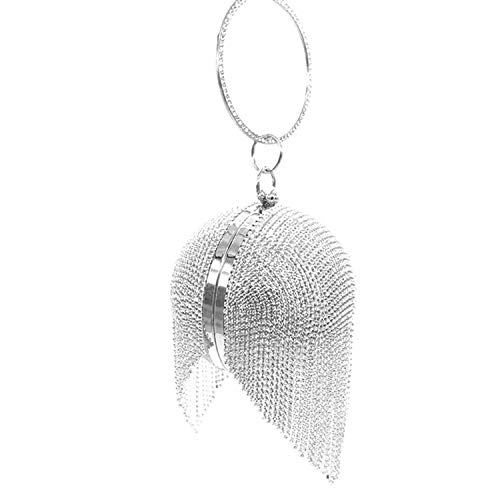 Oweisong Women’s Round Ball Evening Bag Clutch Cage Purse Vintage Banquet Shoulder Handbag