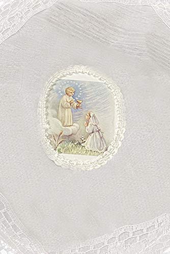 Lito First Communion Candle Set for Girls - White Silver Cross Candle Set Kit for Holy 1st Communion - English