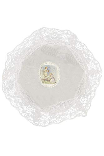 Lito First Communion Candle Set for Girls - White Silver Cross Candle Set Kit for Holy 1st Communion - English