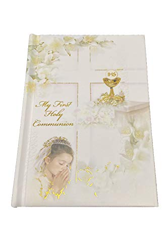 Lito First Communion Candle Set for Girls - White Silver Cross Candle Set Kit for Holy 1st Communion - English