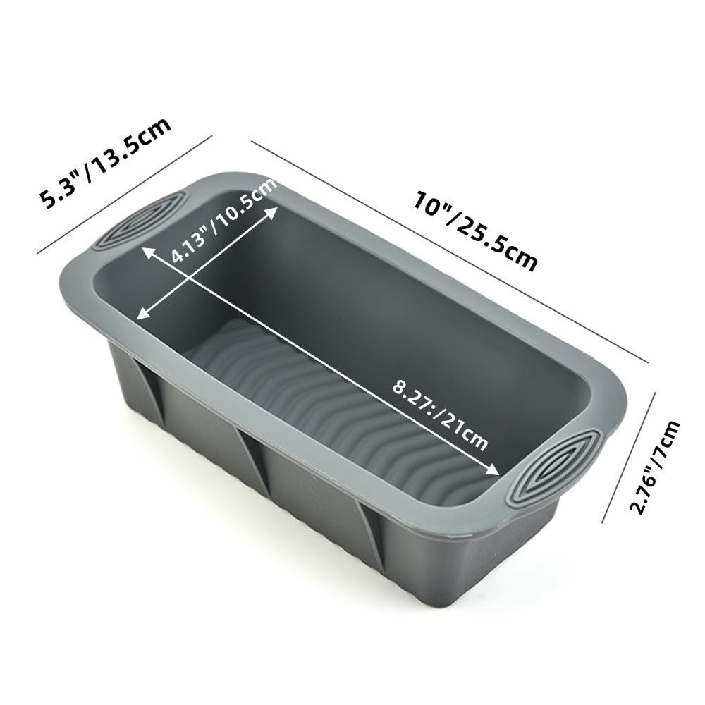 XZJMY 2 Pack Silicone Square Cake Pan,8x4 Inch Bread Loaf Pans,Silicone Baking Pan Non-Stick, Easy Release,Baking Pan for Baking -for Homemade Bread,Toast, Cakes (Silicone, 8x4)