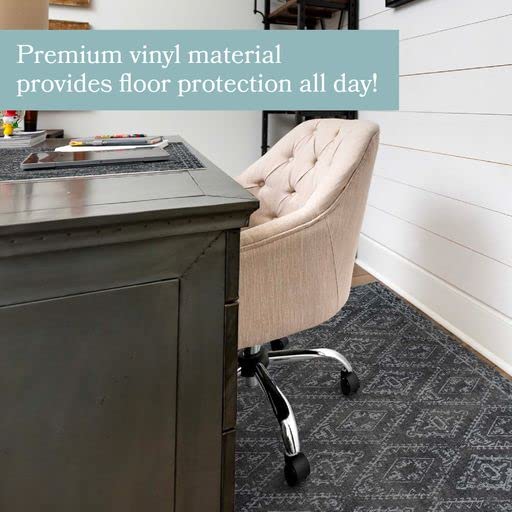 Carolina Creekhouse Grace FloorFlat (042087UB) | Decorative Vinyl Floor Covering | Lay Flat | Durable | No Curling Edges | Waterproof | Easy Clean | Wipeable | Eco-Friendly | 2’ x 5’ Mat | Black Beige