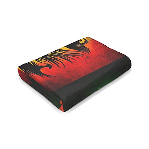 Throw Blanket Jamaican Lion Flag Ultra-Soft Micro Fleece Blanket for Couch Sofa Bed Living Room 50"X40"
