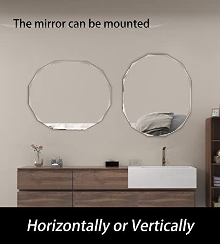 SNUGACE Single Beveled Edge Frameless Wall Mount Bathroom Vanity Mirror, 20β X 28β