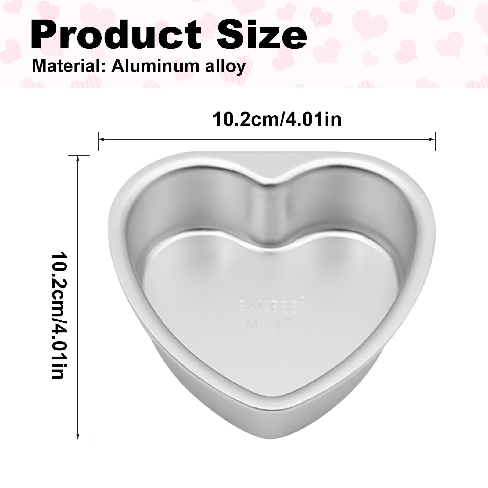 EATAKWARD 5pcs Heart Shaped Cake Pan, 4'' Non-Stick DIY Cake Pans for Baking, Aluminium Cake Mold, Multifunctional Heart Cake Tins for Kitchen Birthday Valentine Day Wedding Mini Heart Cake Pan