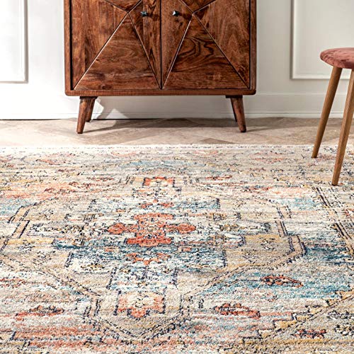 NuLOOM Marley Traditional Medallion Fringe Area Rug, 9' x 12', Beige
